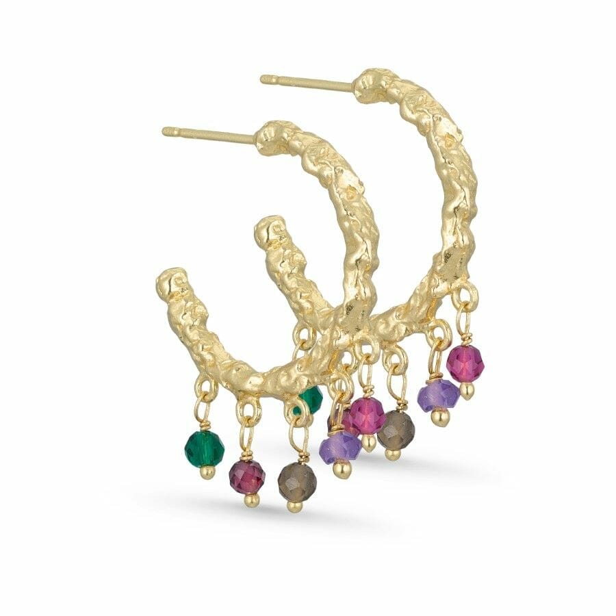 Pure By Nat Foil Øreringe Multisten Guldbelagt - Butik Friis